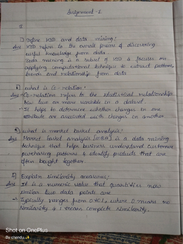 Data Mining Assignment 1 | PDF