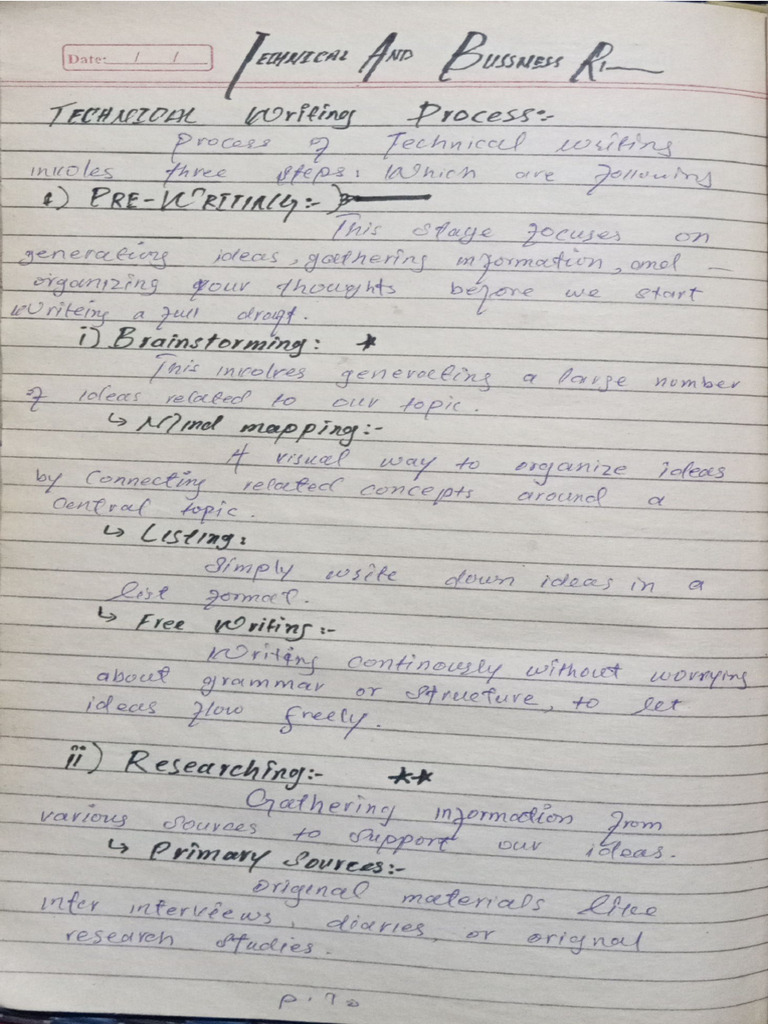 T&B Writing Notes | PDF