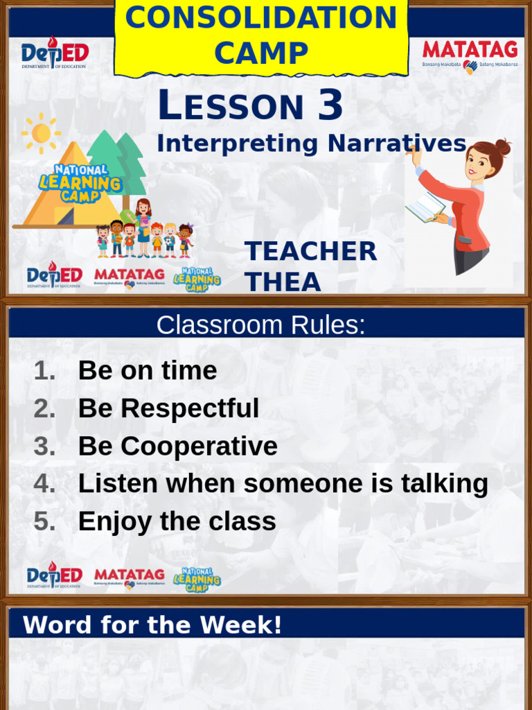 LESSON 3 - Interpreting Narrative | PDF | Grammar | Linguistics