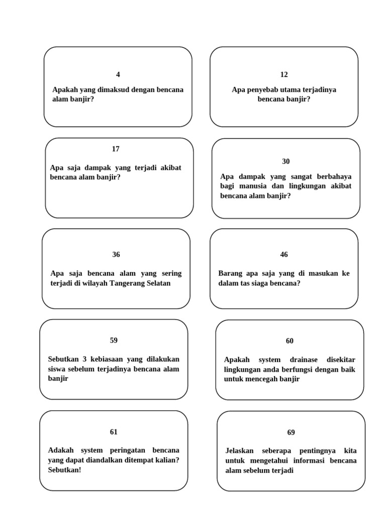 Kartu Soal - Revisi | PDF