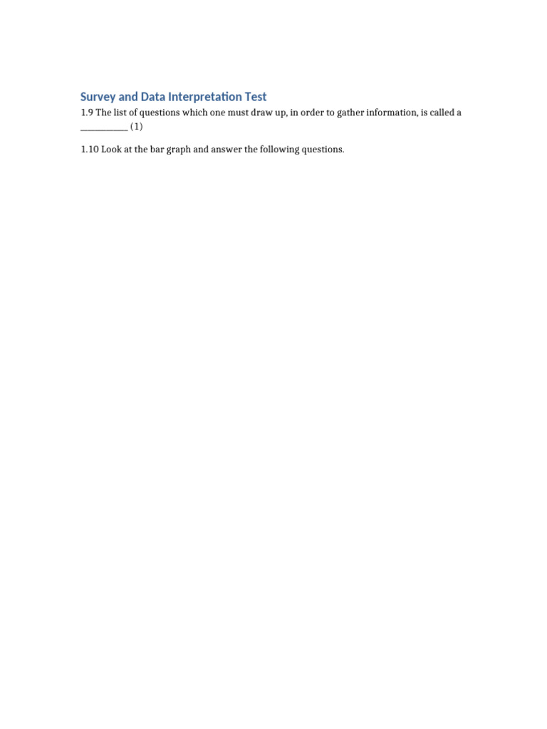 Survey and Data Test | PDF