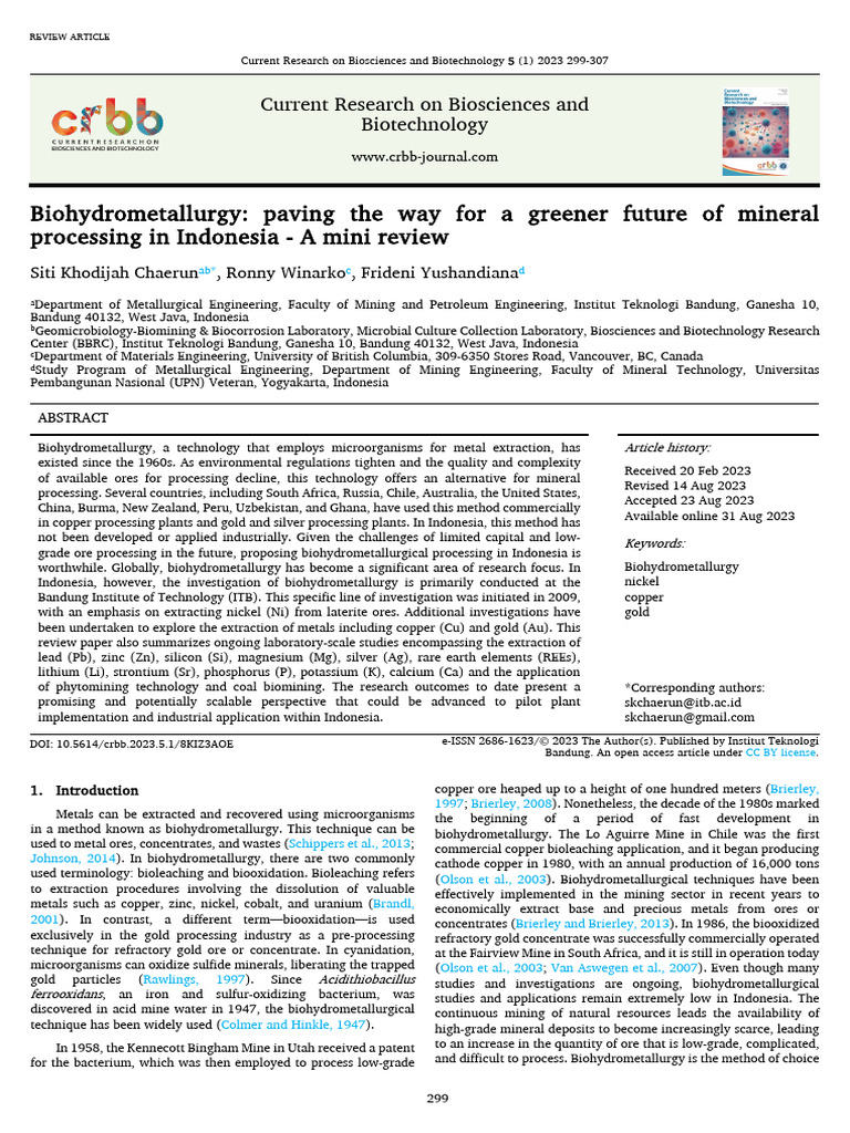 97-Article Text (Manuscript) - 1077-3-10-20230903 | PDF | Ore | Mining