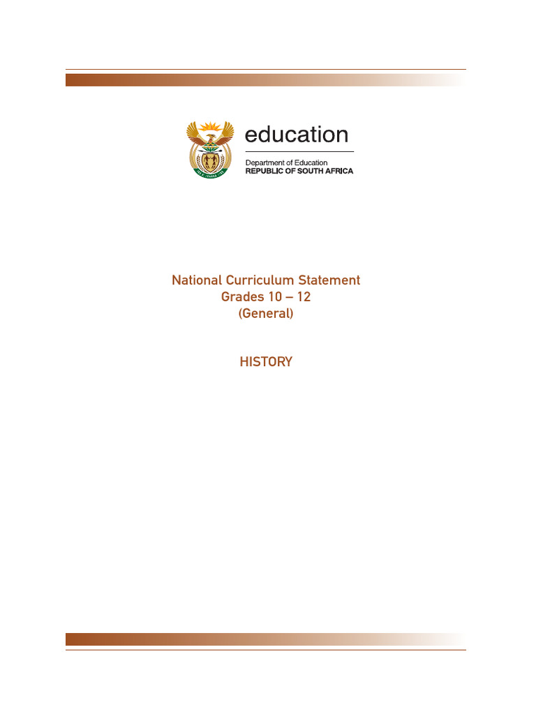 CAPS History Curriculum Overview 10-12 | PDF | Educational Assessment ...