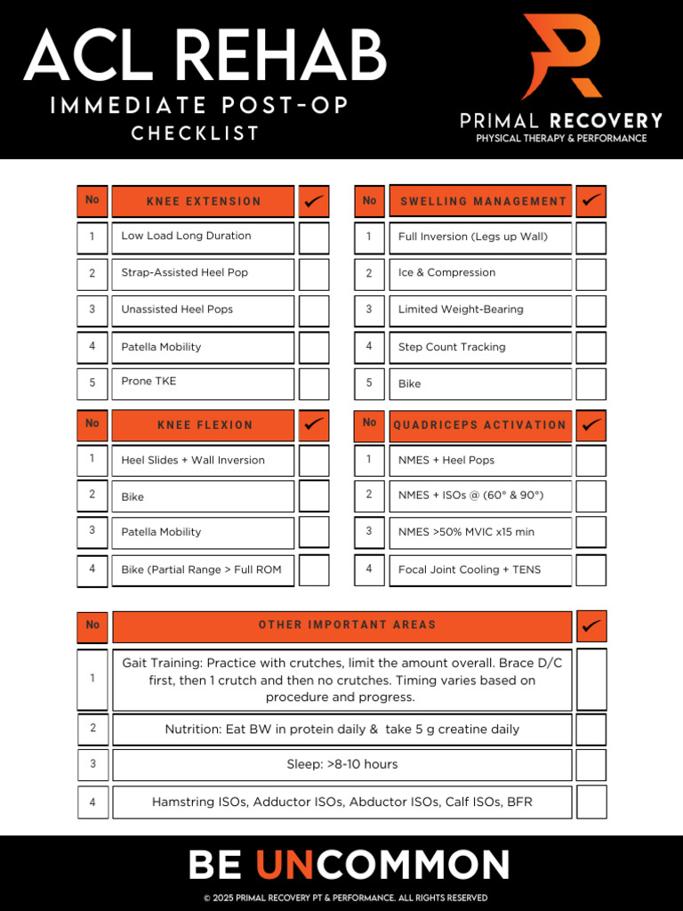 Immediate Post-Op Checklist | PDF