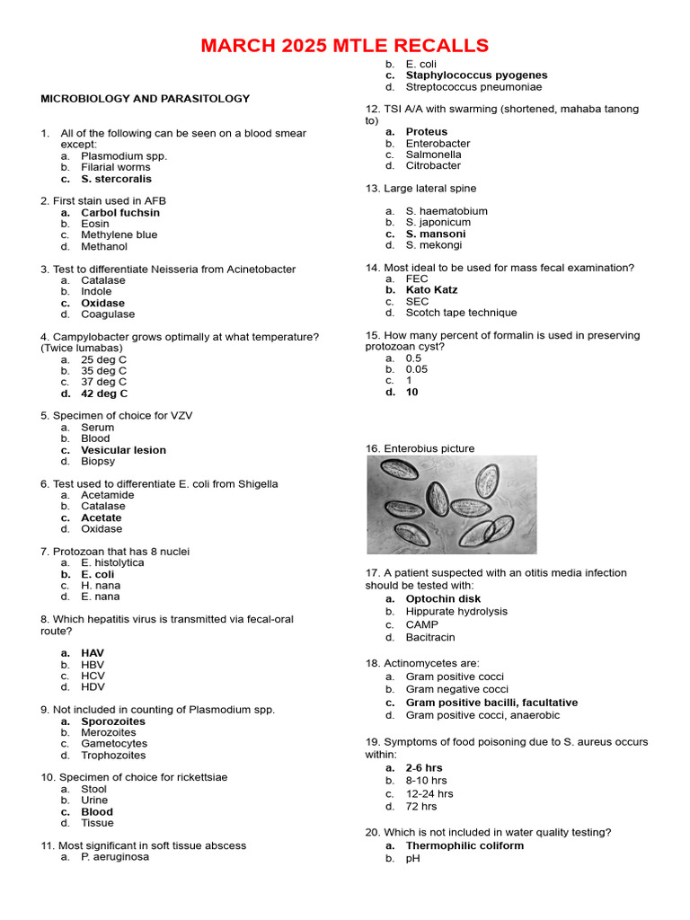 March 2025 MTLE Microbiology Recalls | PDF | Bleeding | Staining
