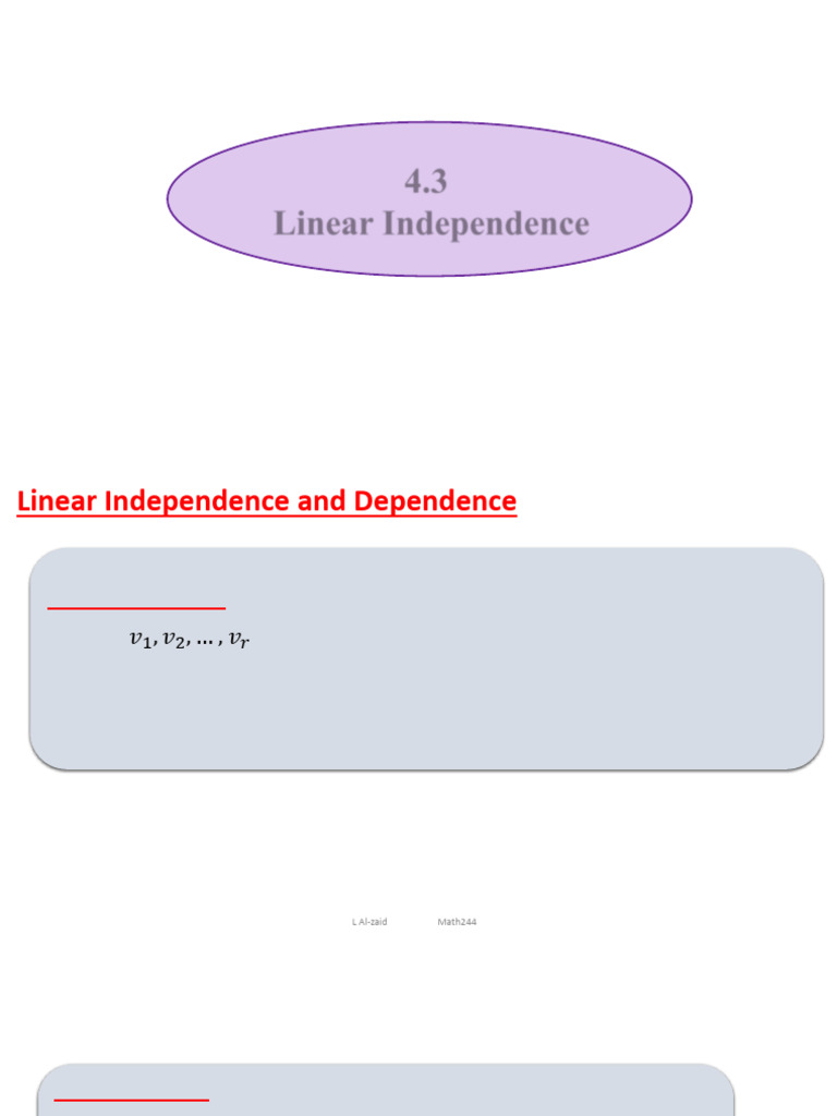 Linear Indepdendendne | PDF | Vector Space | Applied Mathematics