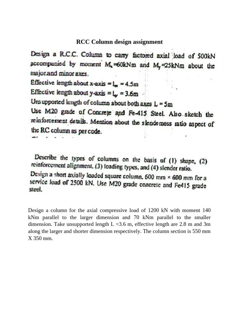 RCC Assignment 6 Column | PDF