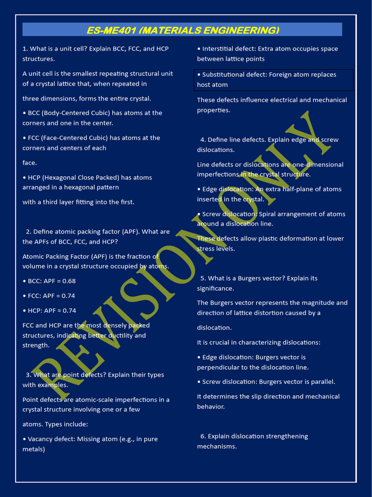 ES-ME401 (Materials Engineering) | PDF | Heat Treating | Steel