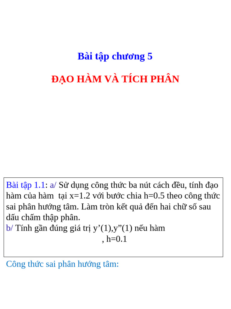 Dao Ham Va Tich Phan - Bai Tap | PDF