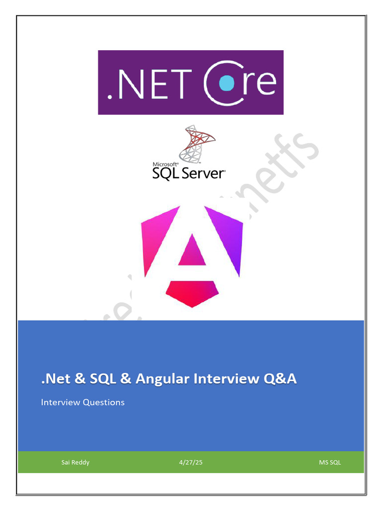 Net SQL Angular Interview Q A 1746080319 | PDF | Microsoft Sql Server | Database Index