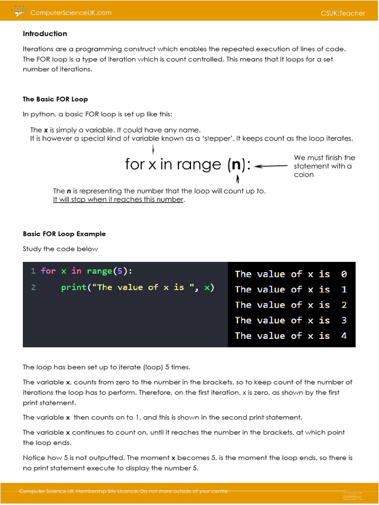 Dhakshina Vijayaprakash - 04 Iteration (Count Controlled) - Procedural Python | PDF | Control ...