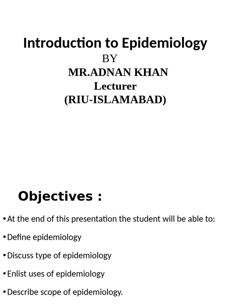 Intro To Epidemiology | PDF | Epidemiology | Pandemic