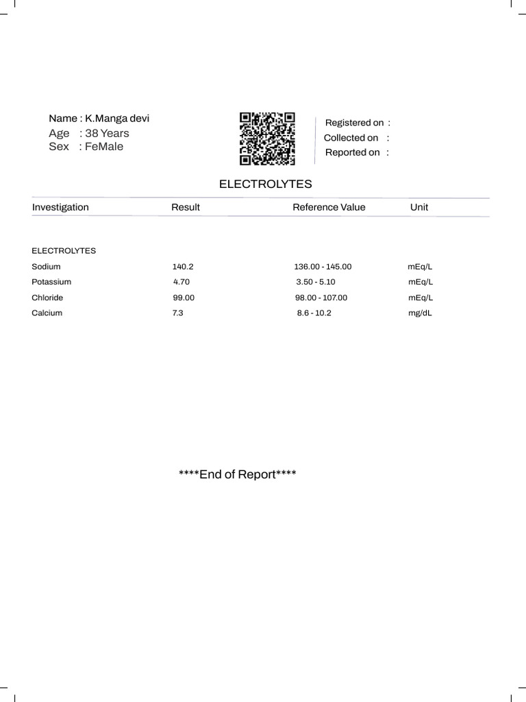 Electrolytes Test Report Format Example Sample Template Drlogy Lab ...