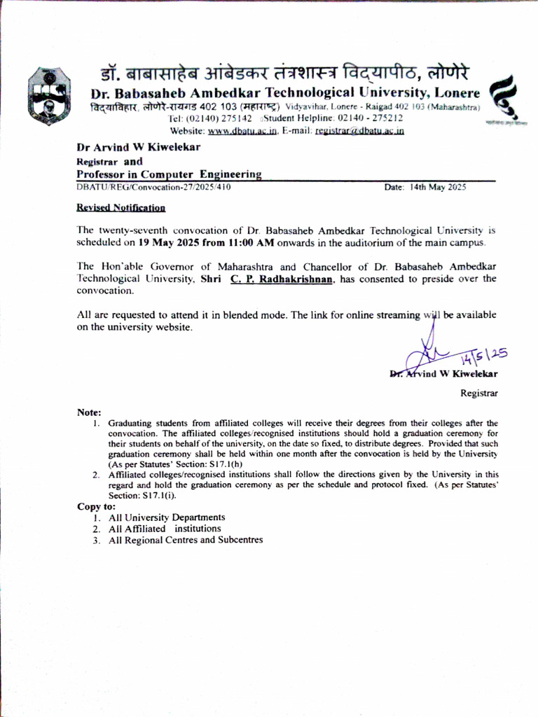 Revised Convo Notification | PDF