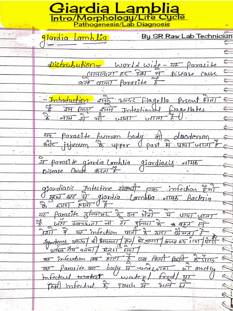 Micro 49 Giardia Lamblia Parasite Microbiology Chapter by SR Raw | PDF