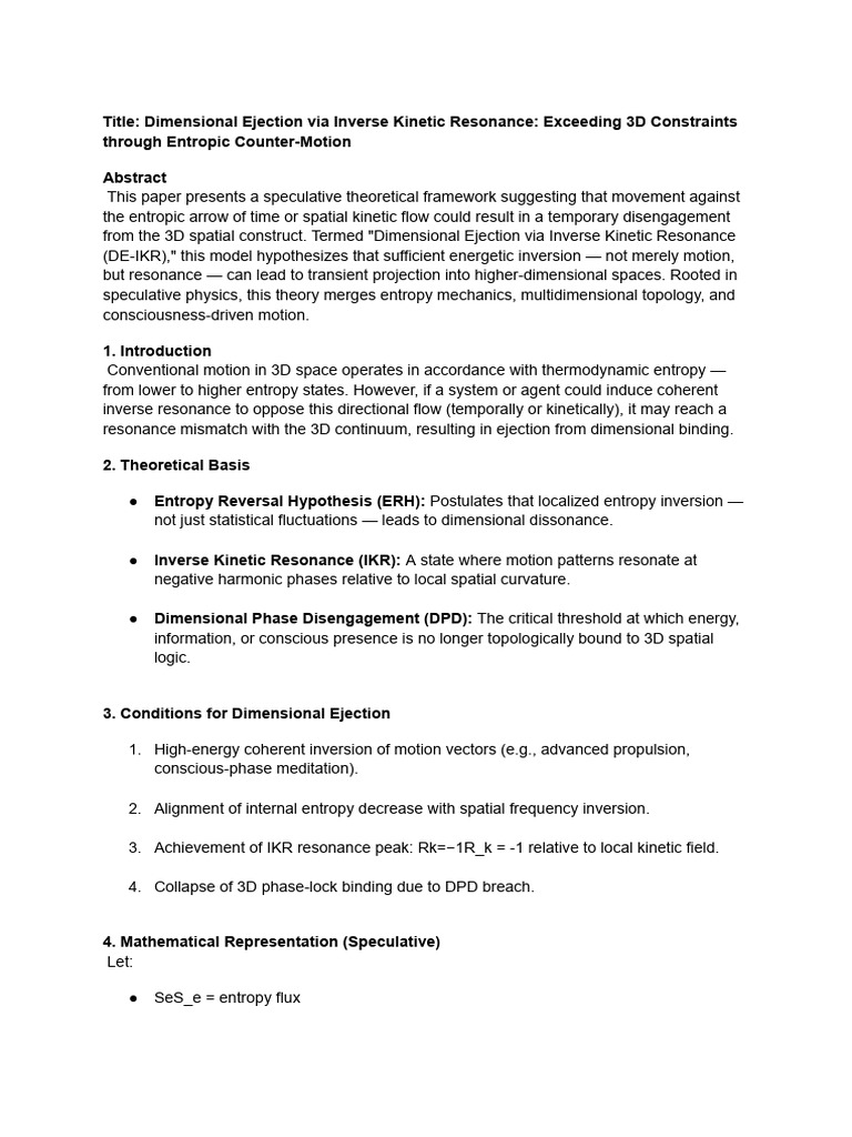 Title - Dimensional Ejection Via Inverse Kinetic Resonance - Exceeding ...