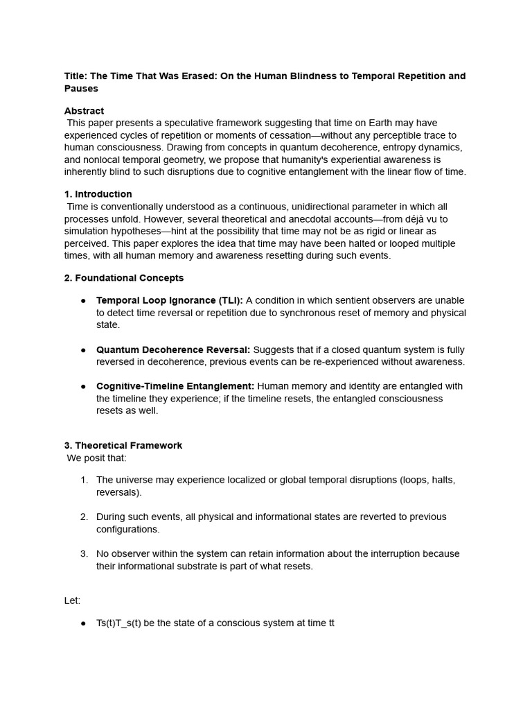 Title - The Time That Was Erased - On The Human Blindness To Temporal ...