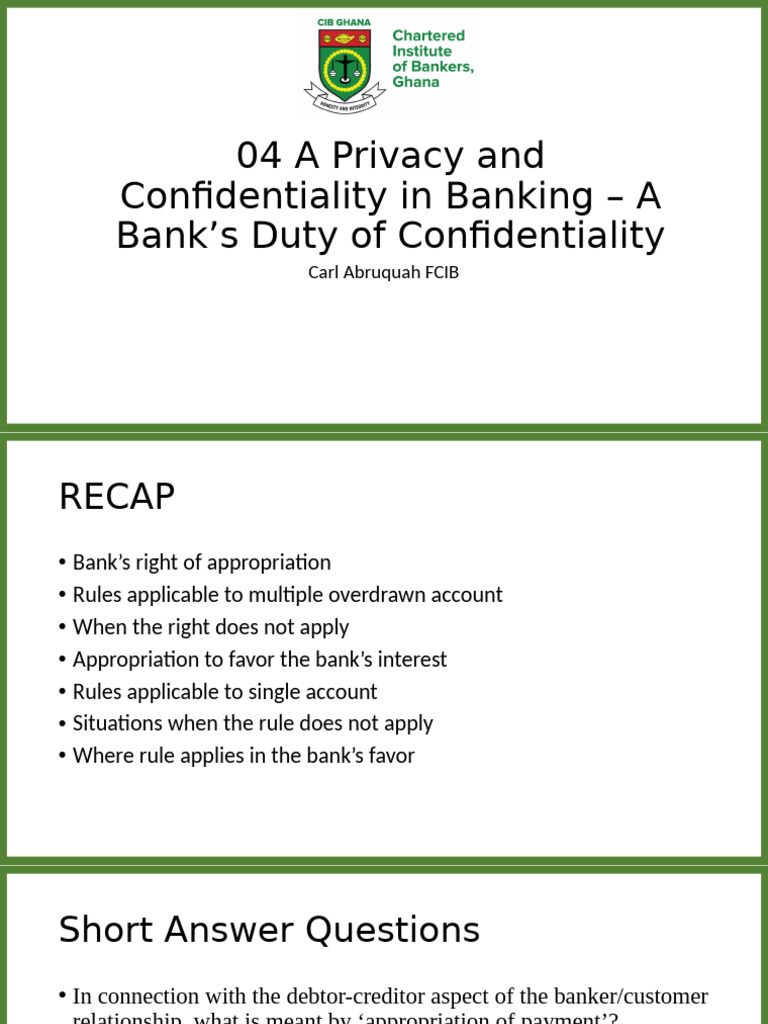 04 A Privacy and Confidentiality in Banking | PDF | Banks | Private Law