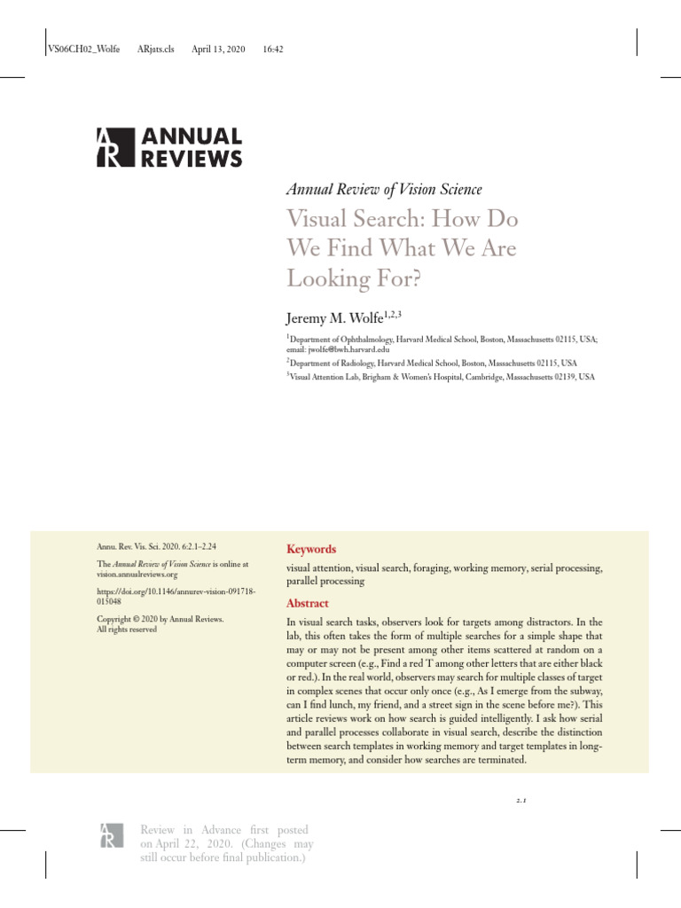 visual search | PDF | Attention | Cognition