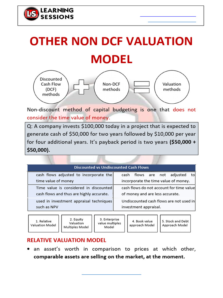 DCF vs. Undiscounted Cash Flow Analysis | PDF | Discounted Cash Flow ...