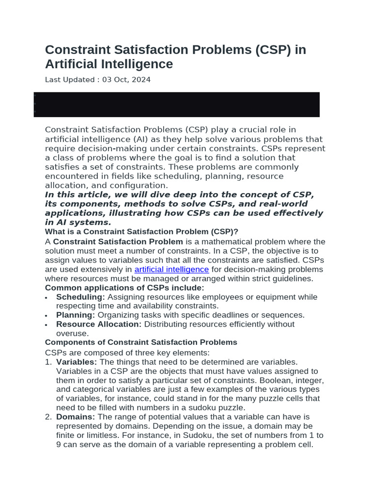 Constraint Satisfaction Problems2 | PDF | Applied Mathematics | Algorithms