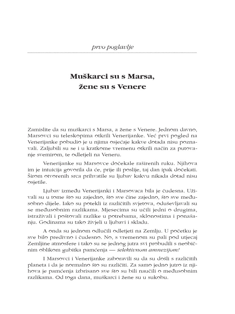 John Gray - Muskarci Su S Marsa, Zene Sa Venere | PDF