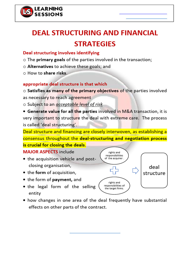 18 C Abfm Deal Structuring and Financial Strategies | PDF | Mergers And ...