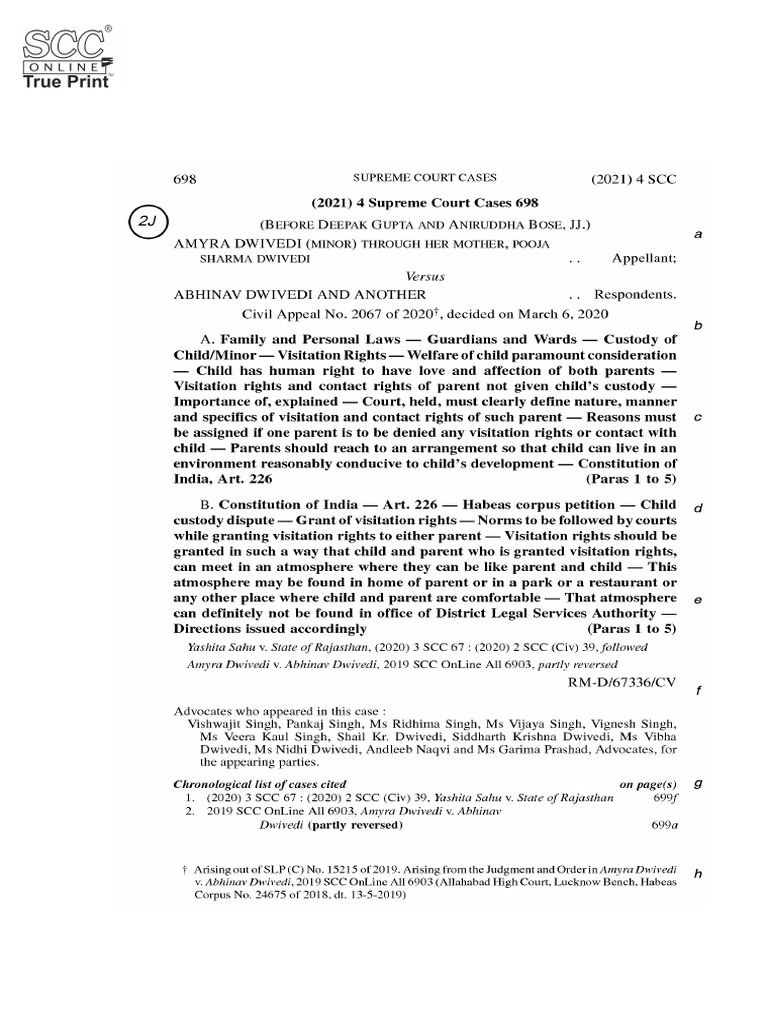 Amiyra Dwivedi Vs Abhinav (Extension of Visitation Time) | PDF