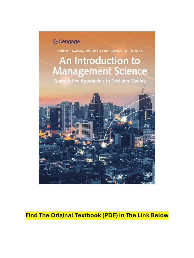 An Introduction To Management Science Quantitative Approach 15th Edition PDF | PDF ...
