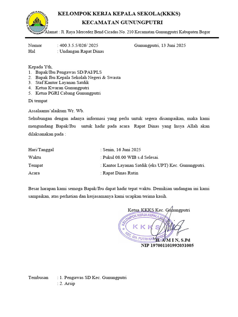 Und Rapat Dinas Juni 2025 | PDF