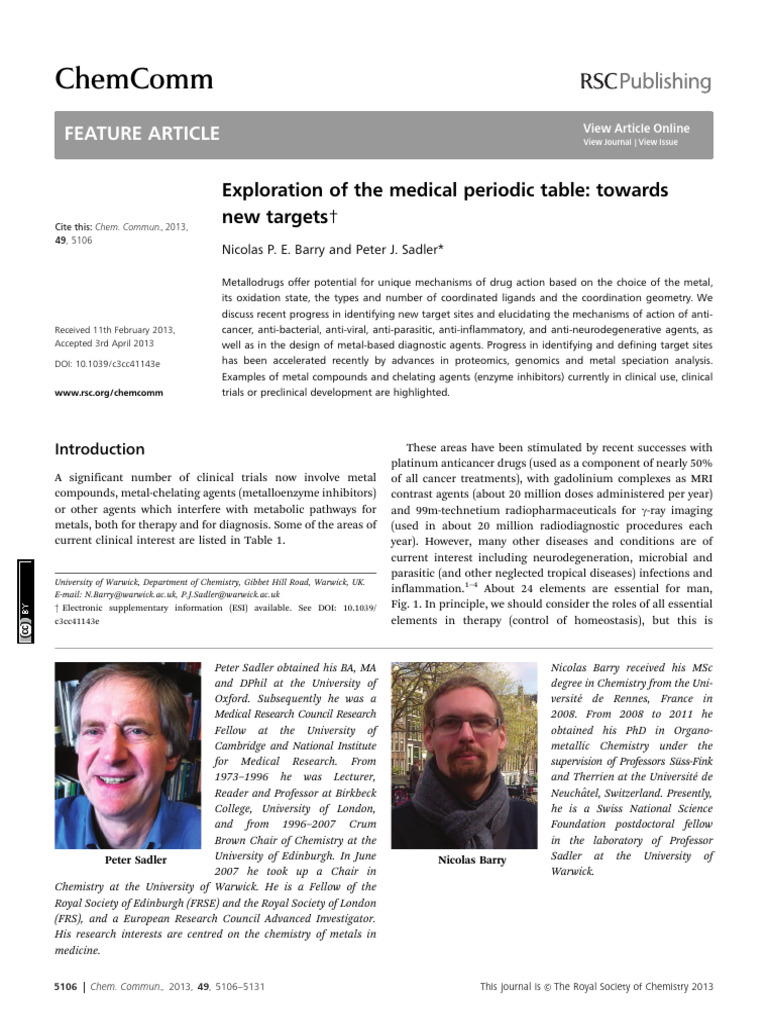 Chemcomm: Feature Article | PDF | Medical Specialties