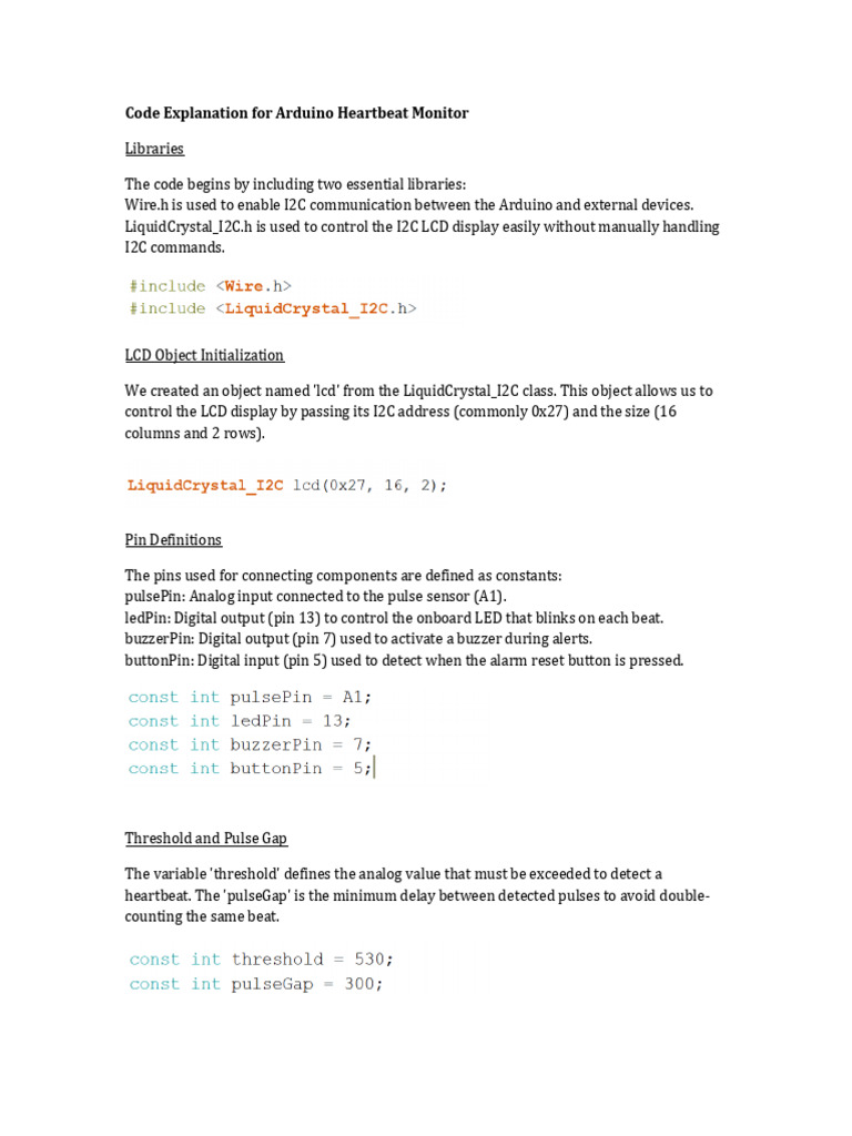 Heartbeat Code Explanation | PDF | Liquid Crystal Display | Computing