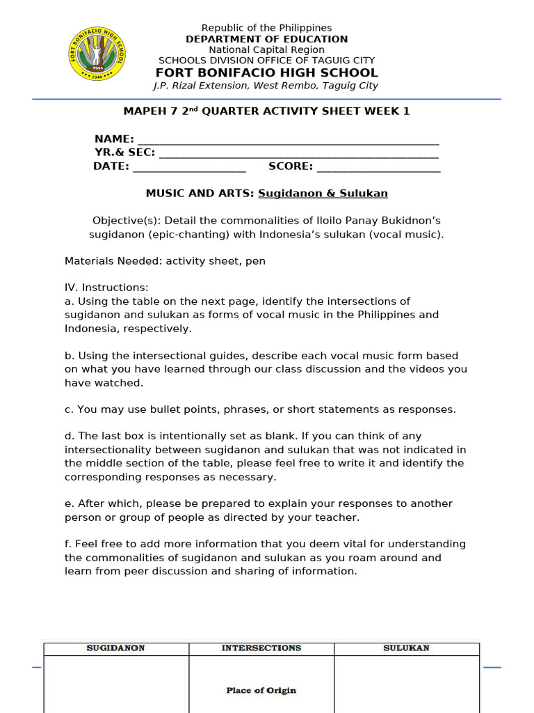 Task Sheet q2 Week1 | PDF