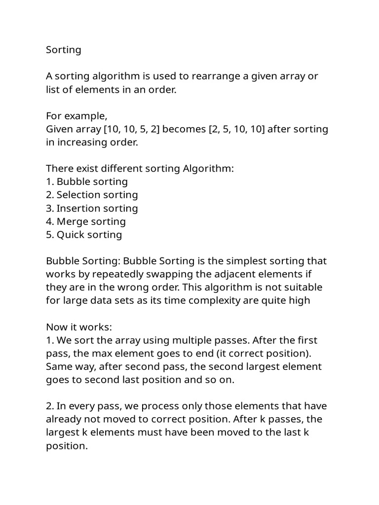 Bubble Sorting | PDF