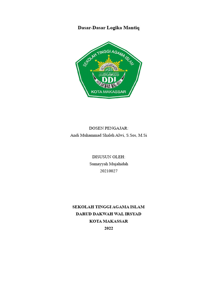 Dasar-Dasar Logika Mantiq dan Kekeliruan Berpikir | PDF