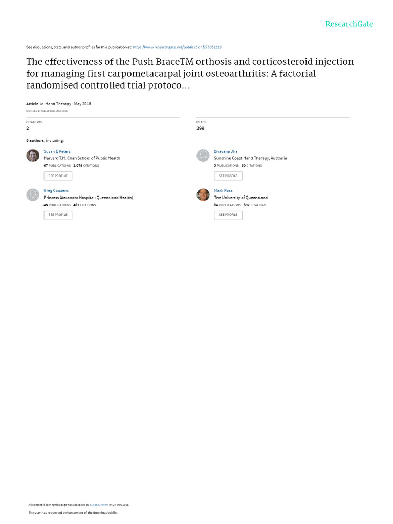 The Effectiveness of The Push BraceTM Orthosis and Corticosteroid ...