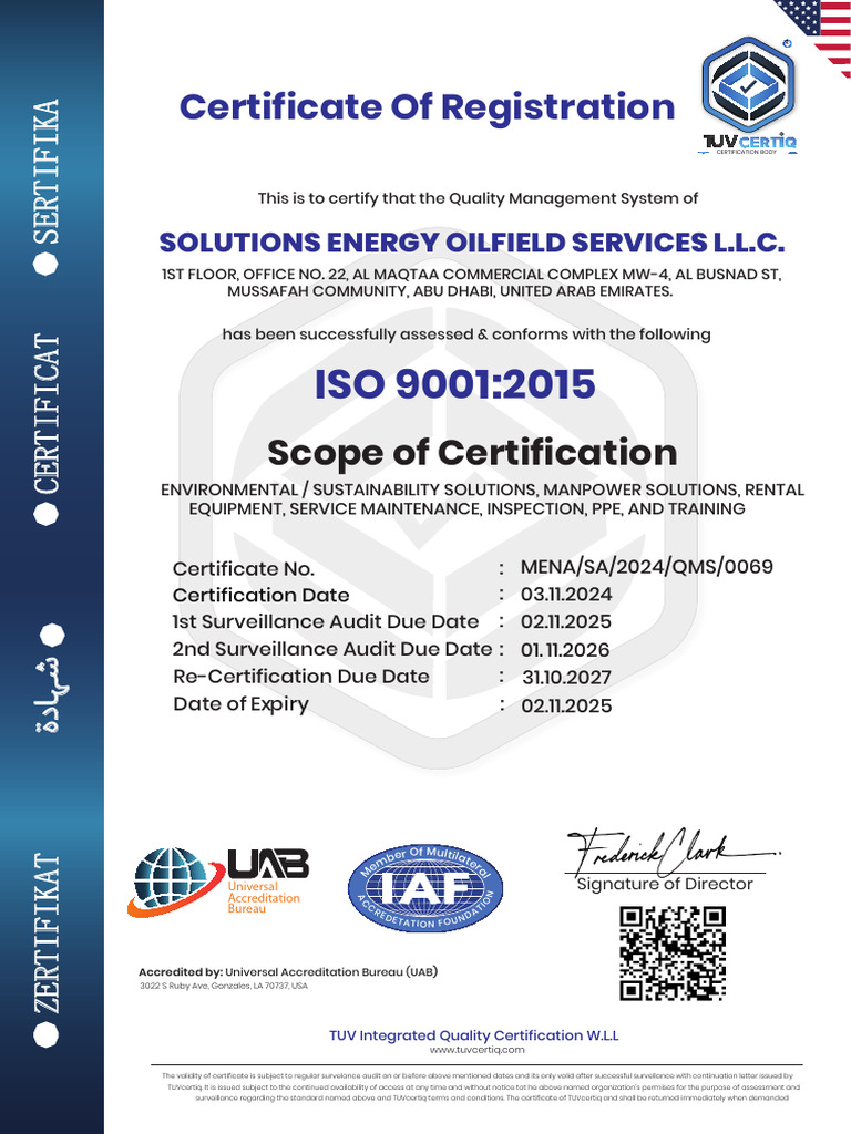 ISO 9001:2015 Certification for Energy Services | PDF | Regulation ...