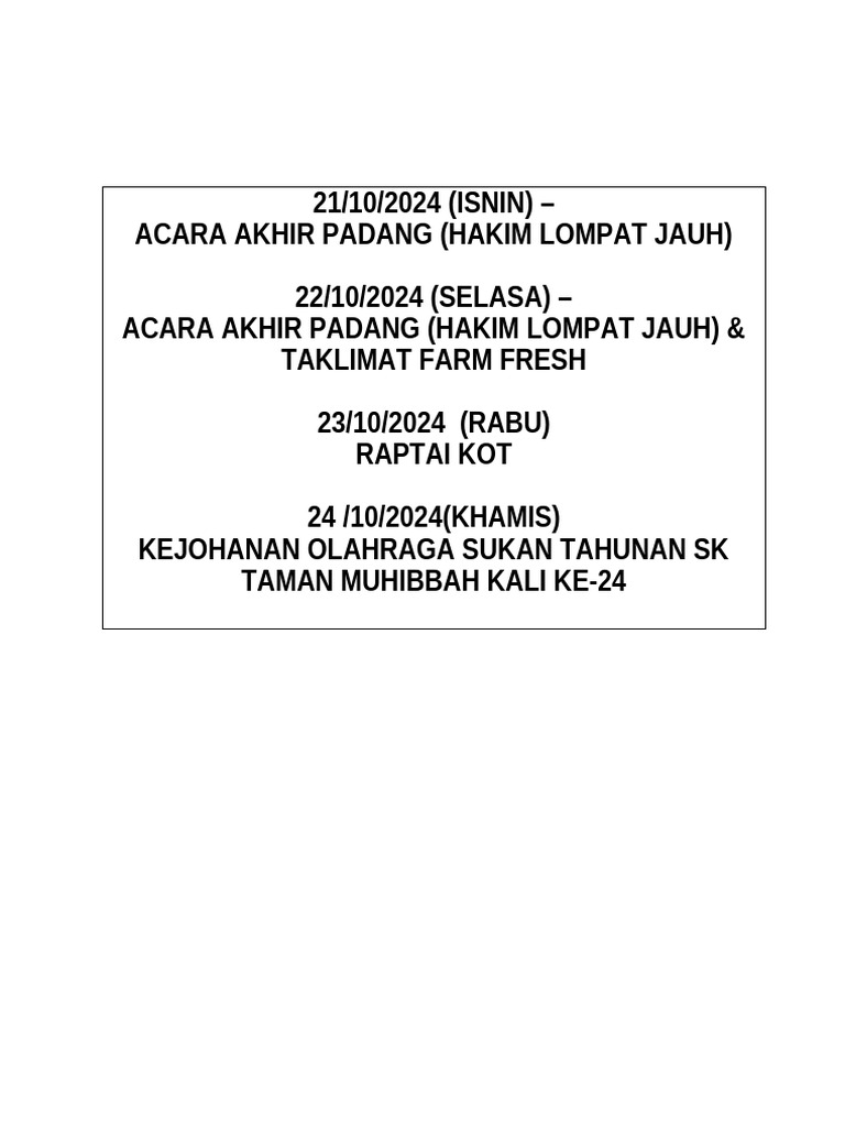 Divider Minggu Sukan | PDF