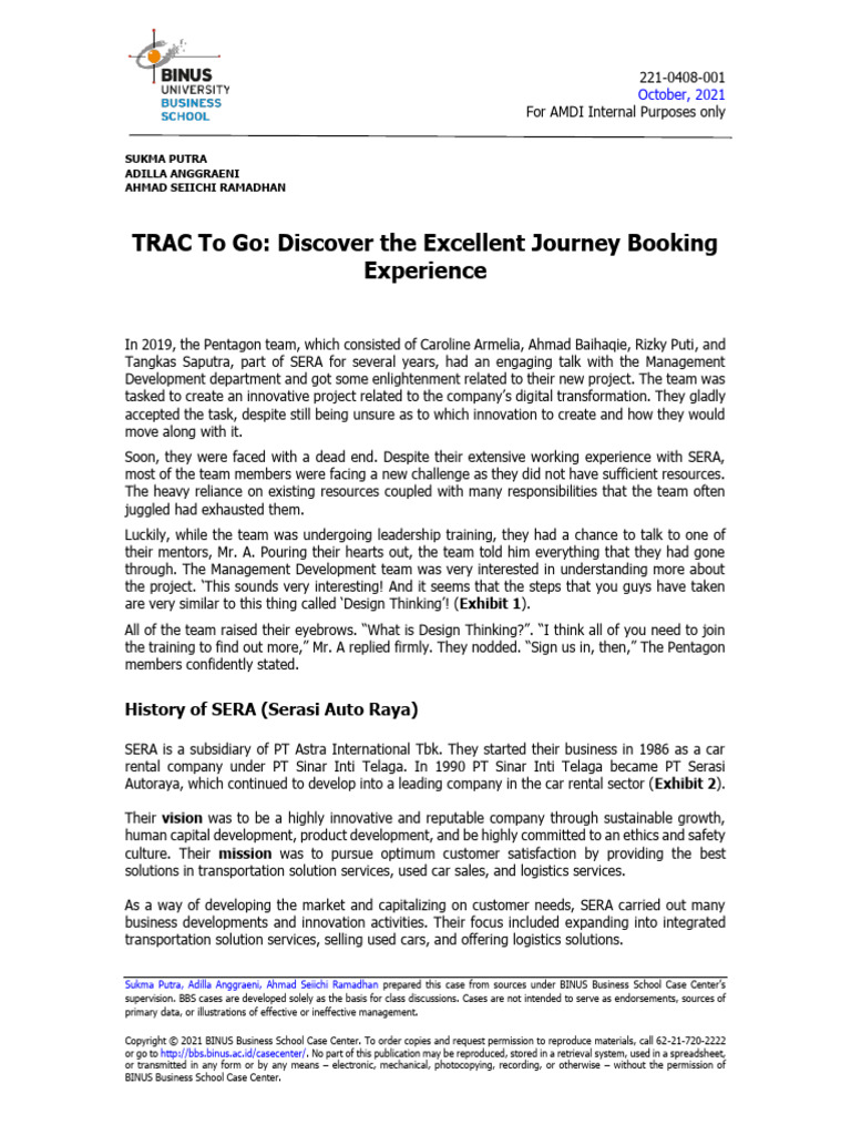 Dt-Case Study - Sera Final | PDF | Innovation | Usability