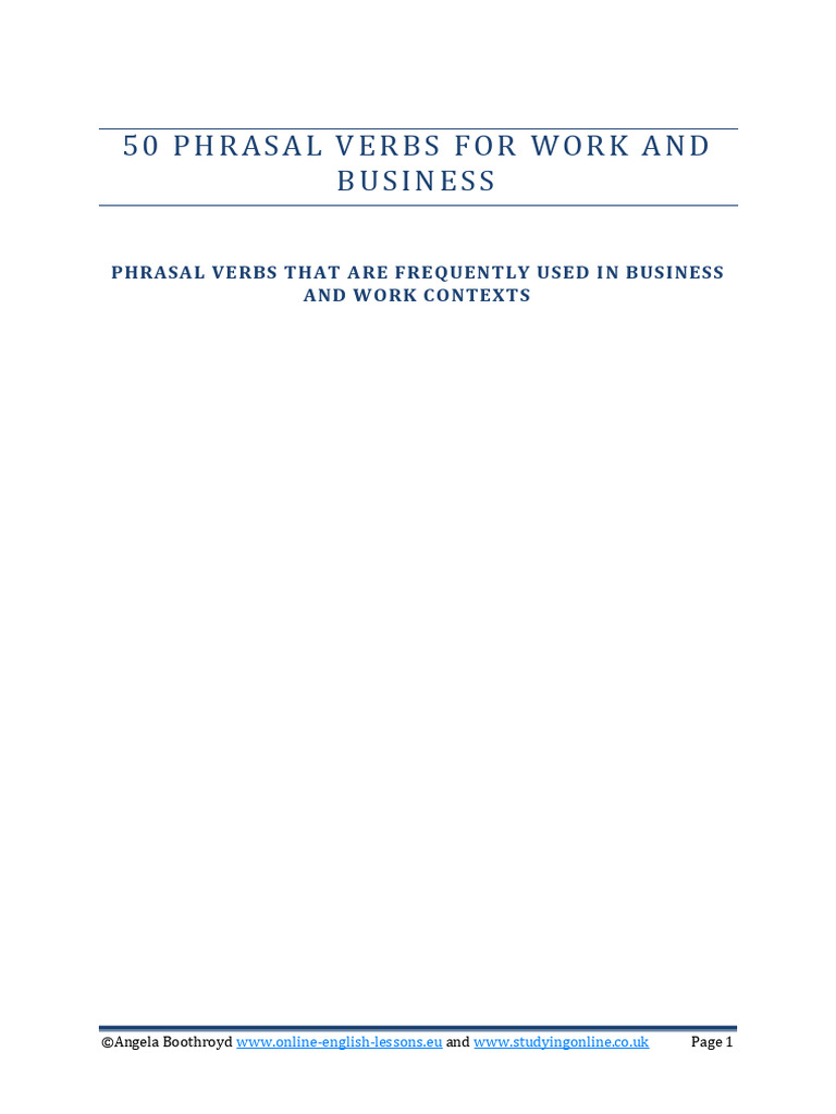 50 Essential Phrasal Verbs for Business | PDF | Layoff | Verb