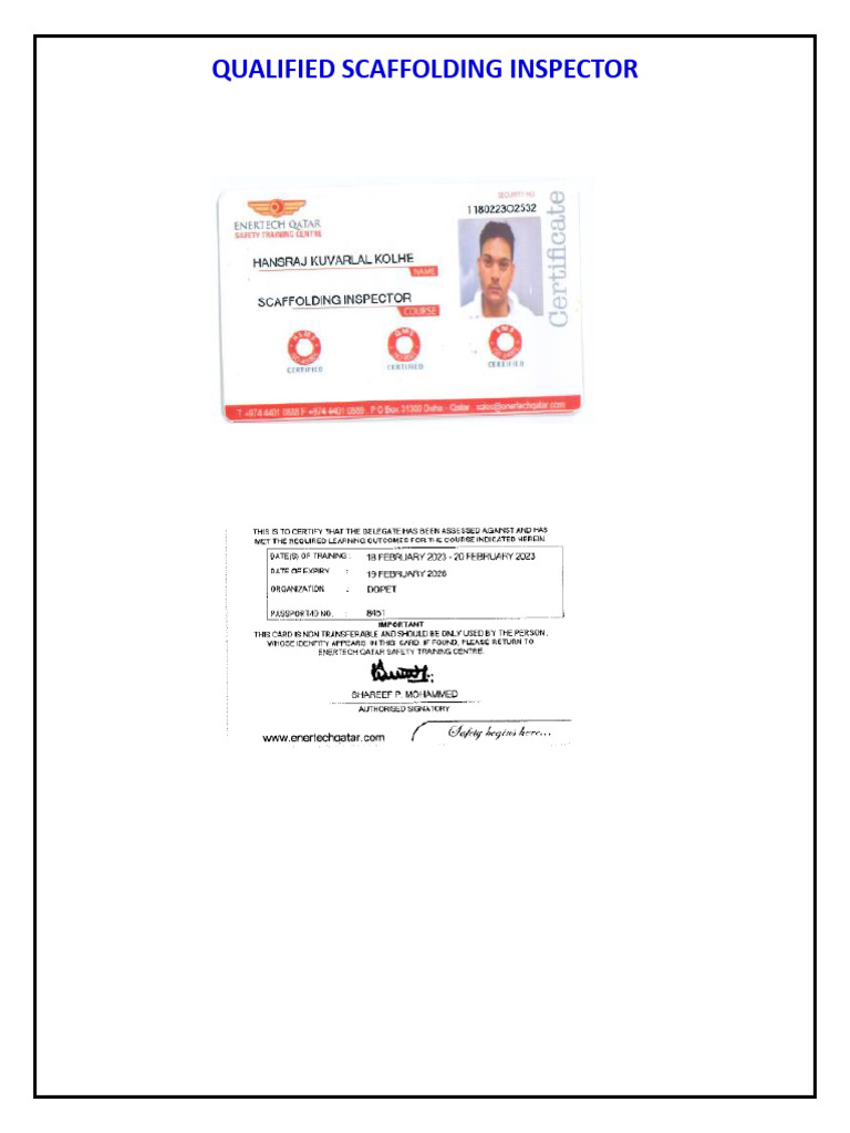 e9 - Qualified Scaffolding Inspector | PDF