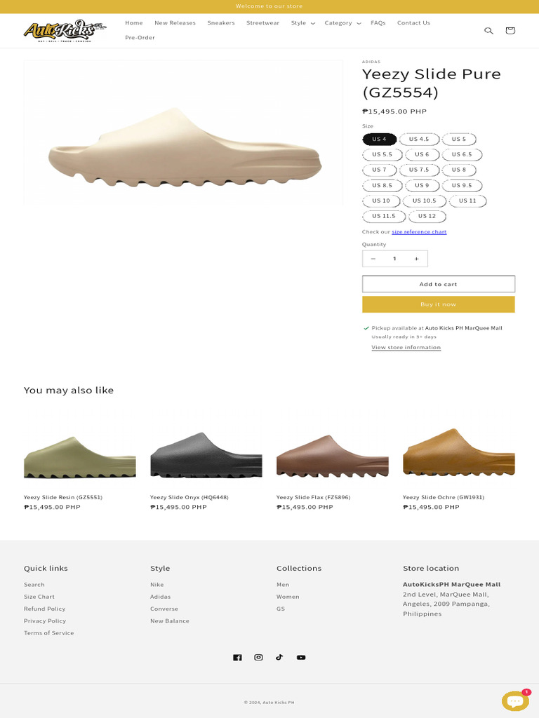 Yeezy Slide Pure (GZ5554) – Auto Kicks PH | PDF | Fashion | Footwear
