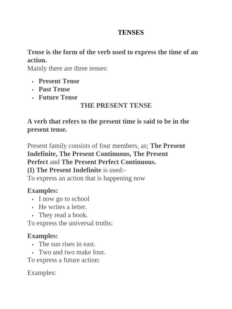 I Am Sharing 'Rules of Tenses' With You | PDF | Grammatical Tense ...