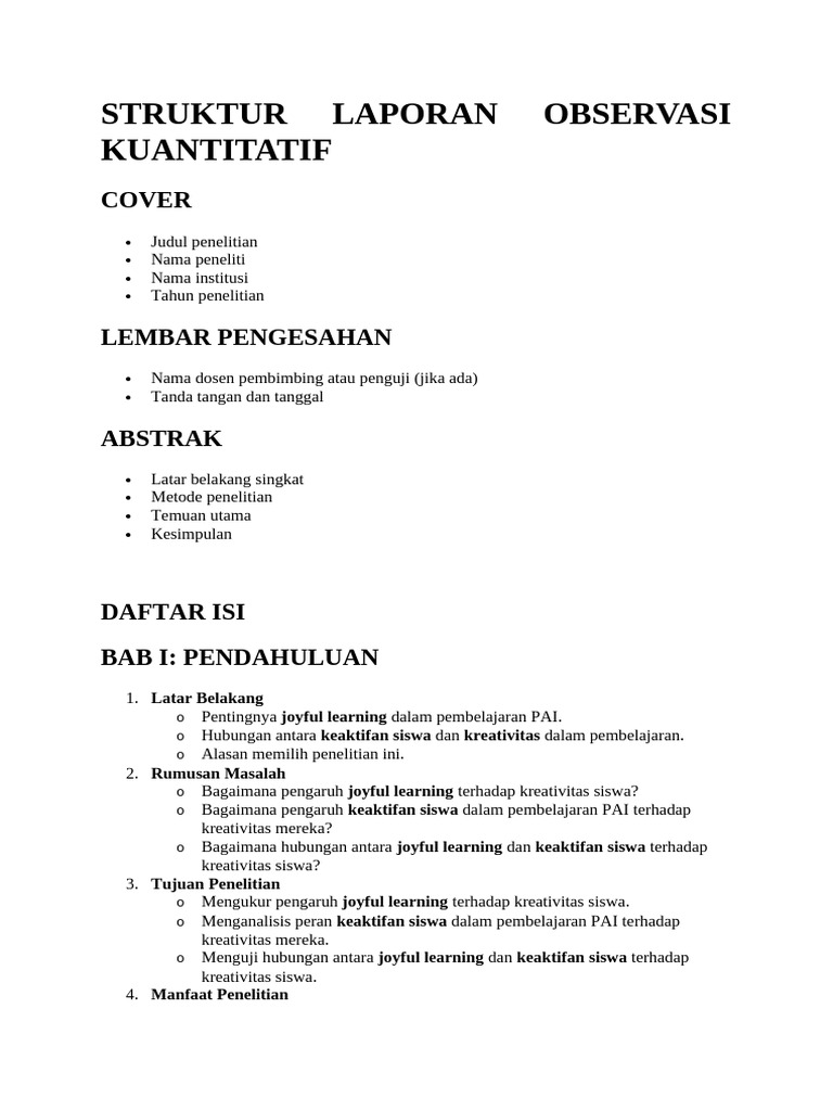 Struktur Laporan | PDF