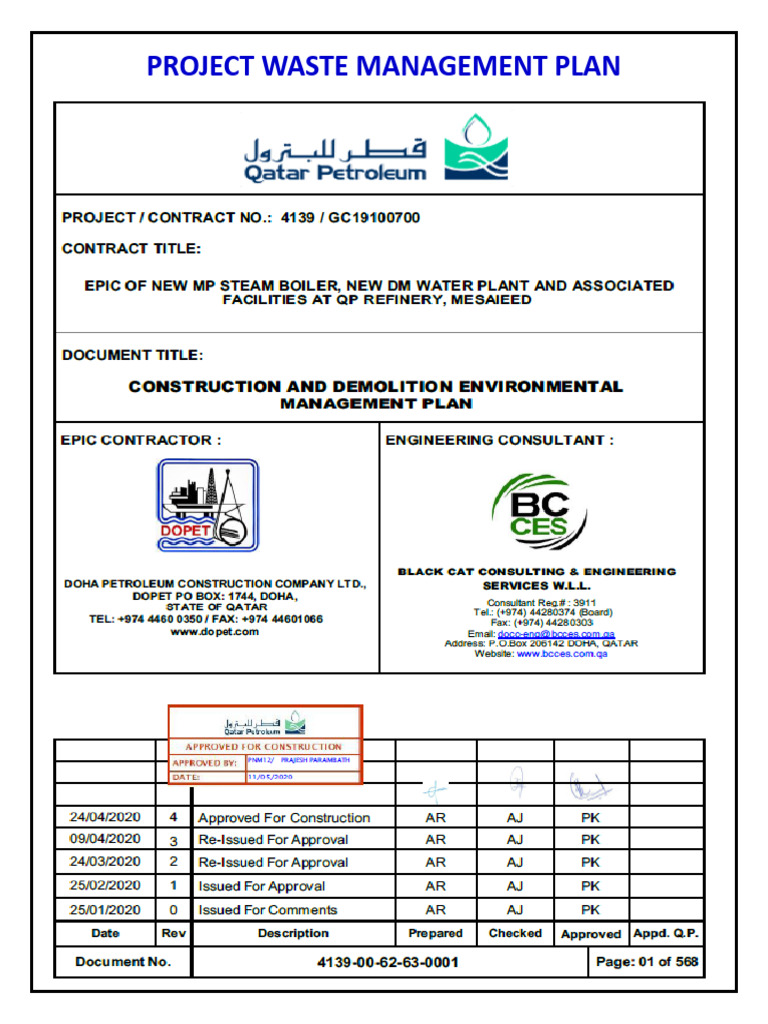 p1 - Project Waste Management Plan | PDF