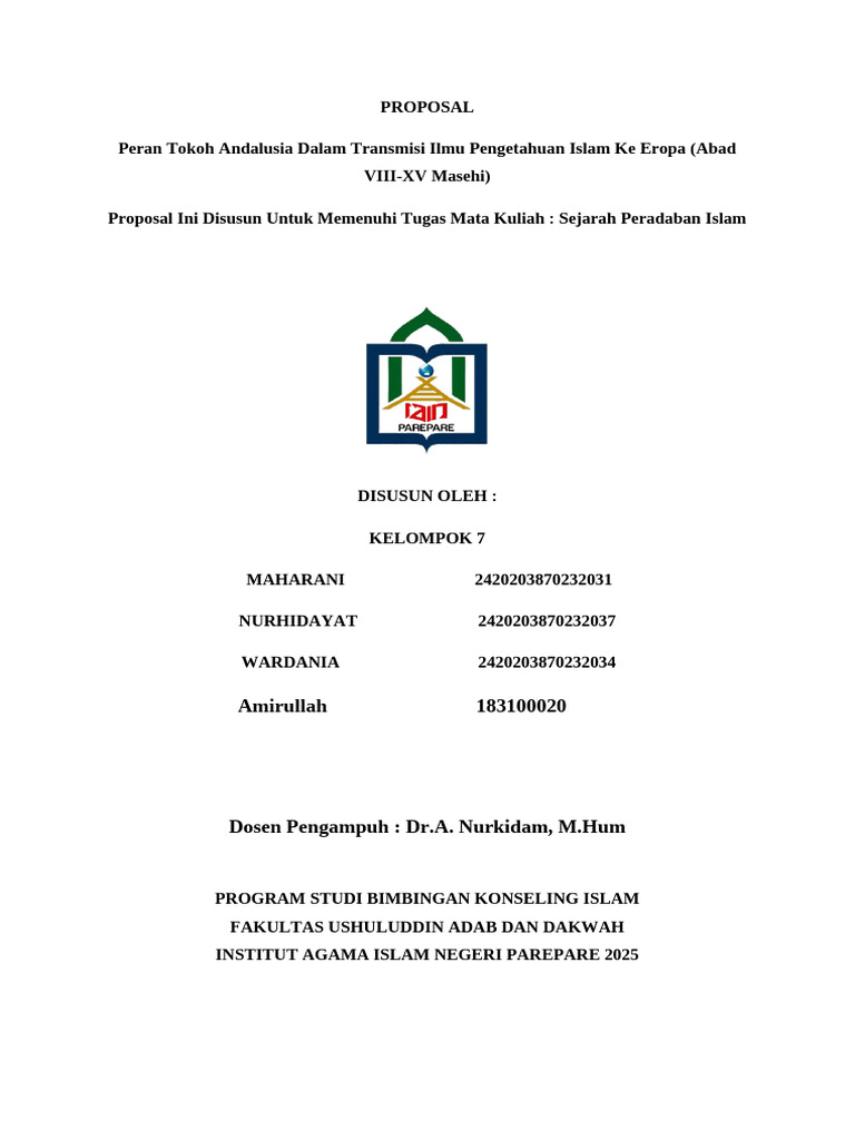 Proposal Skripsi Sunan Gresik Meniru Format Contoh | PDF