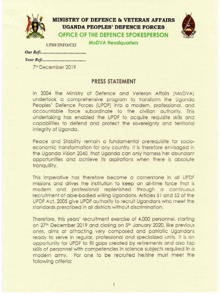 Updf Recruitment | PDF