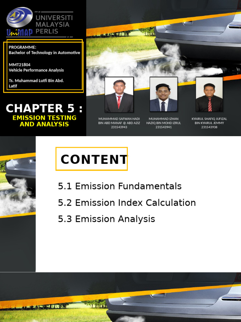 Chapter 5 Emission Testing and Analysis | PDF | Exhaust Gas | Combustion