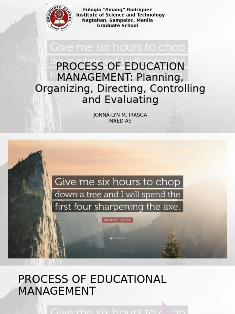 Education Management Process | PDF