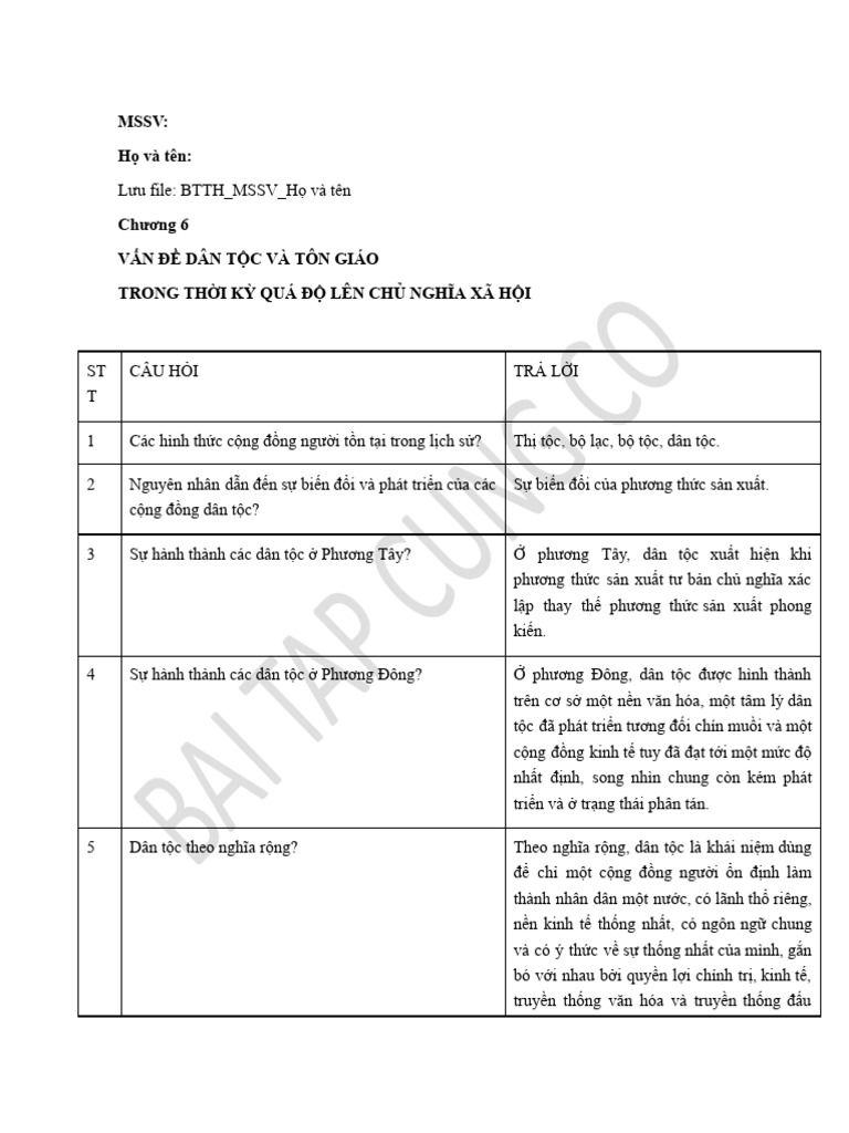 (CNXHKH) BTTH 3 | PDF